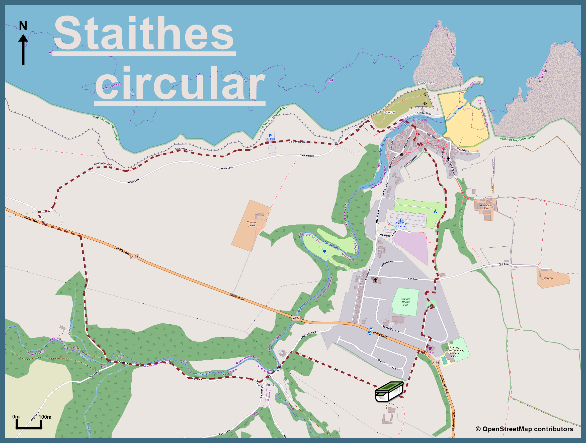 GC8B0X5 Seaton Hall - Staithes circular (Traditional Cache) in ...